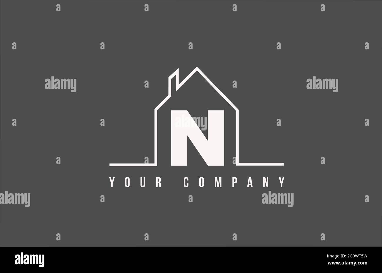 N alphabet letter logo icon of a home. Real estate house design for ...