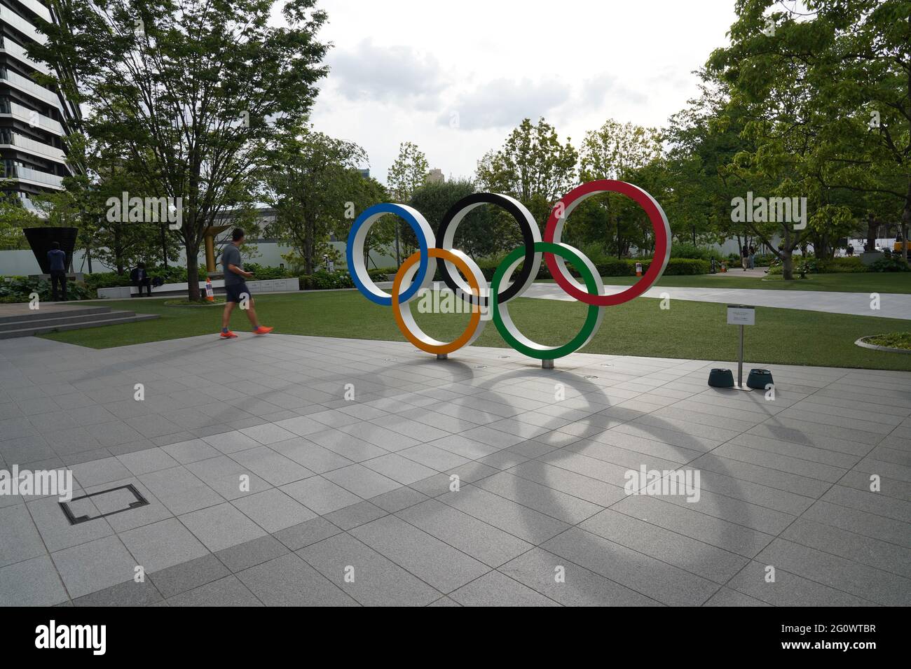 The Olympic Rings seen at Japan Olympic Museum, 50 days ahead of the ...