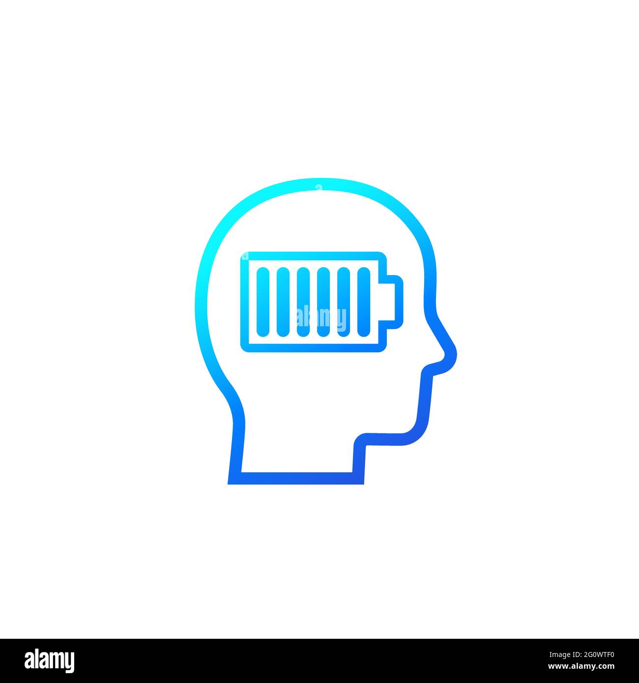 full energy icon, head and battery Stock Vector Image & Art - Alamy