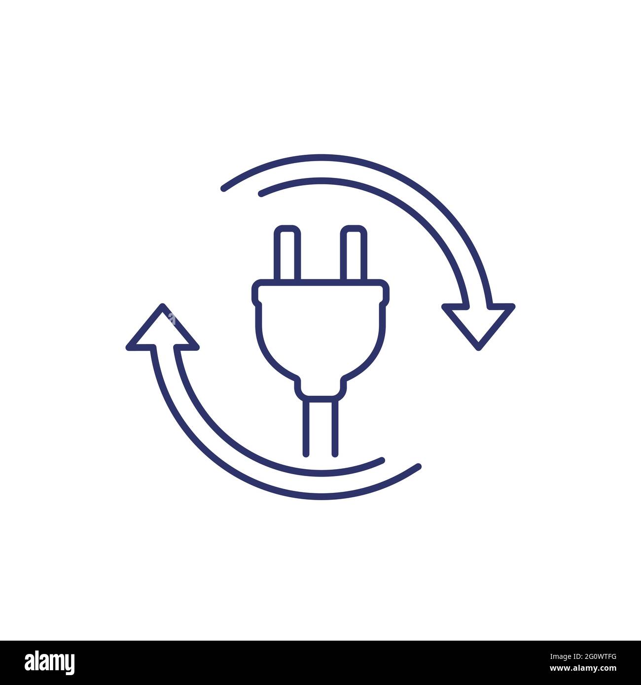 electric plug line icon with arrows, vector Stock Vector Image & Art ...