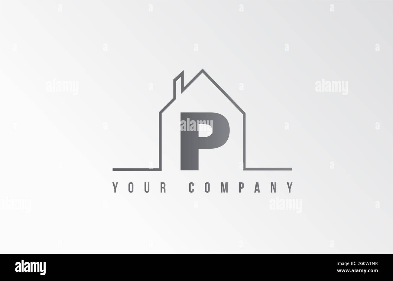 P home alphabet logo icon letter design. House for a real estate ...