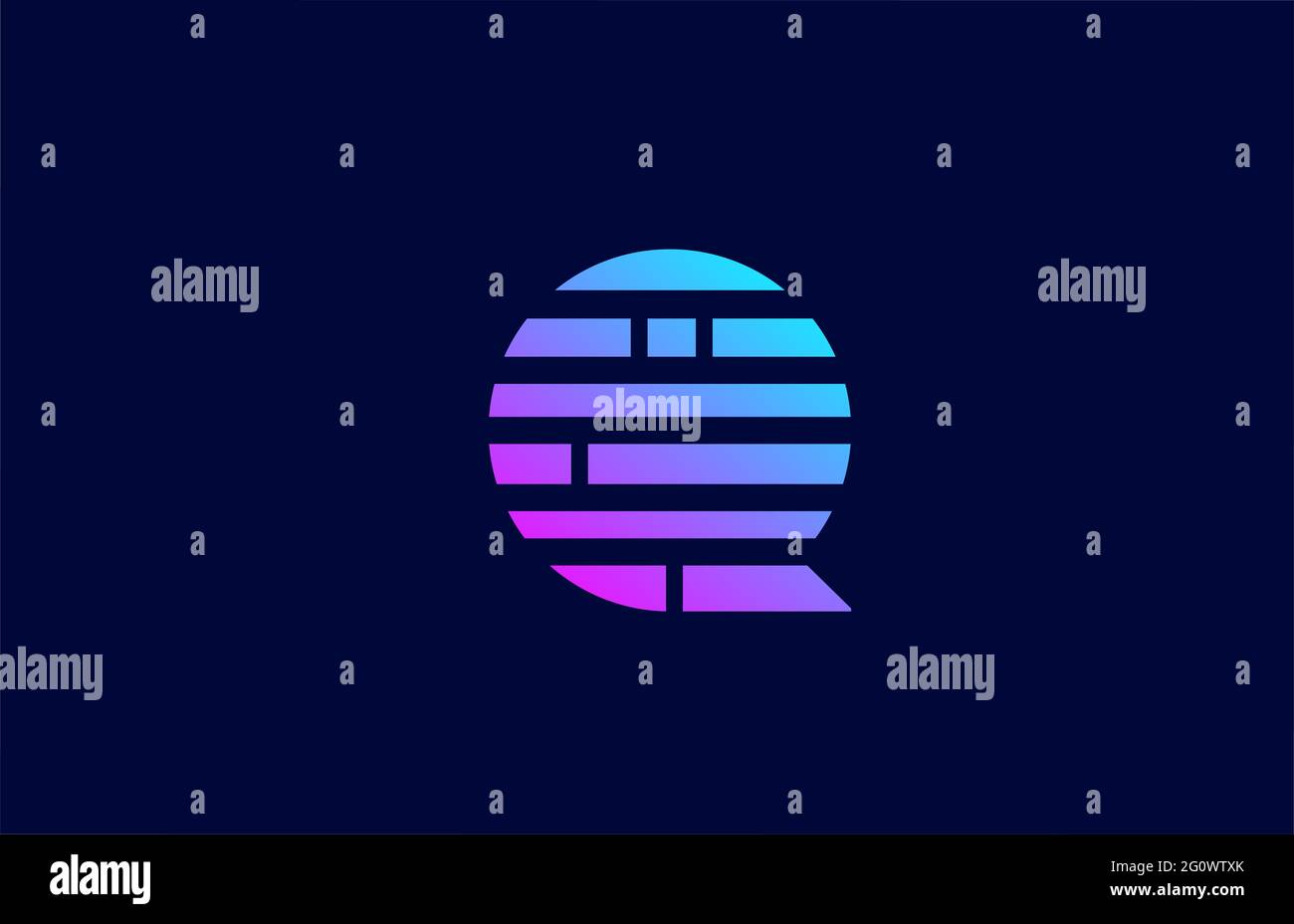 letter Q logo alphabet icon with block line. Creative design for ...