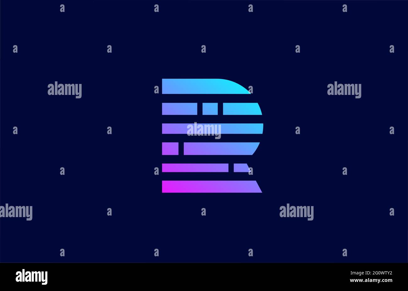 letter R logo alphabet icon with block line. Creative design for ...