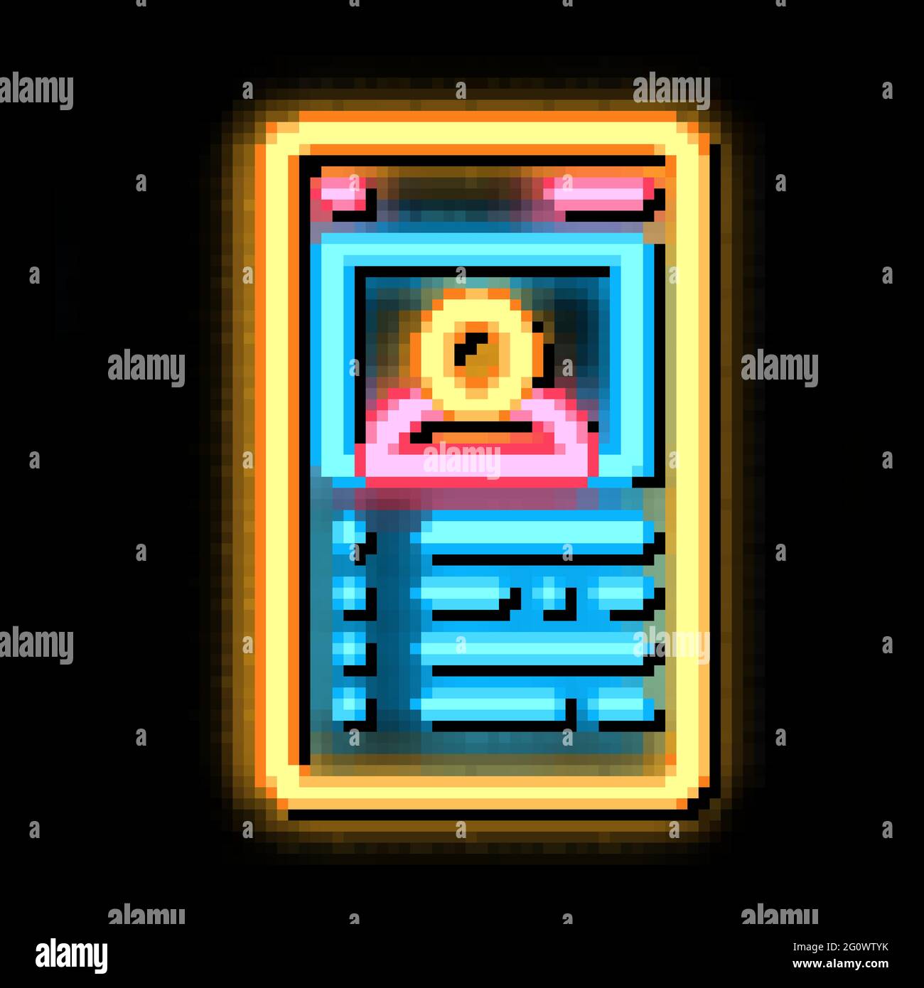 Player Gamer Card neon glow icon illustration Stock Vector Image & Art ...