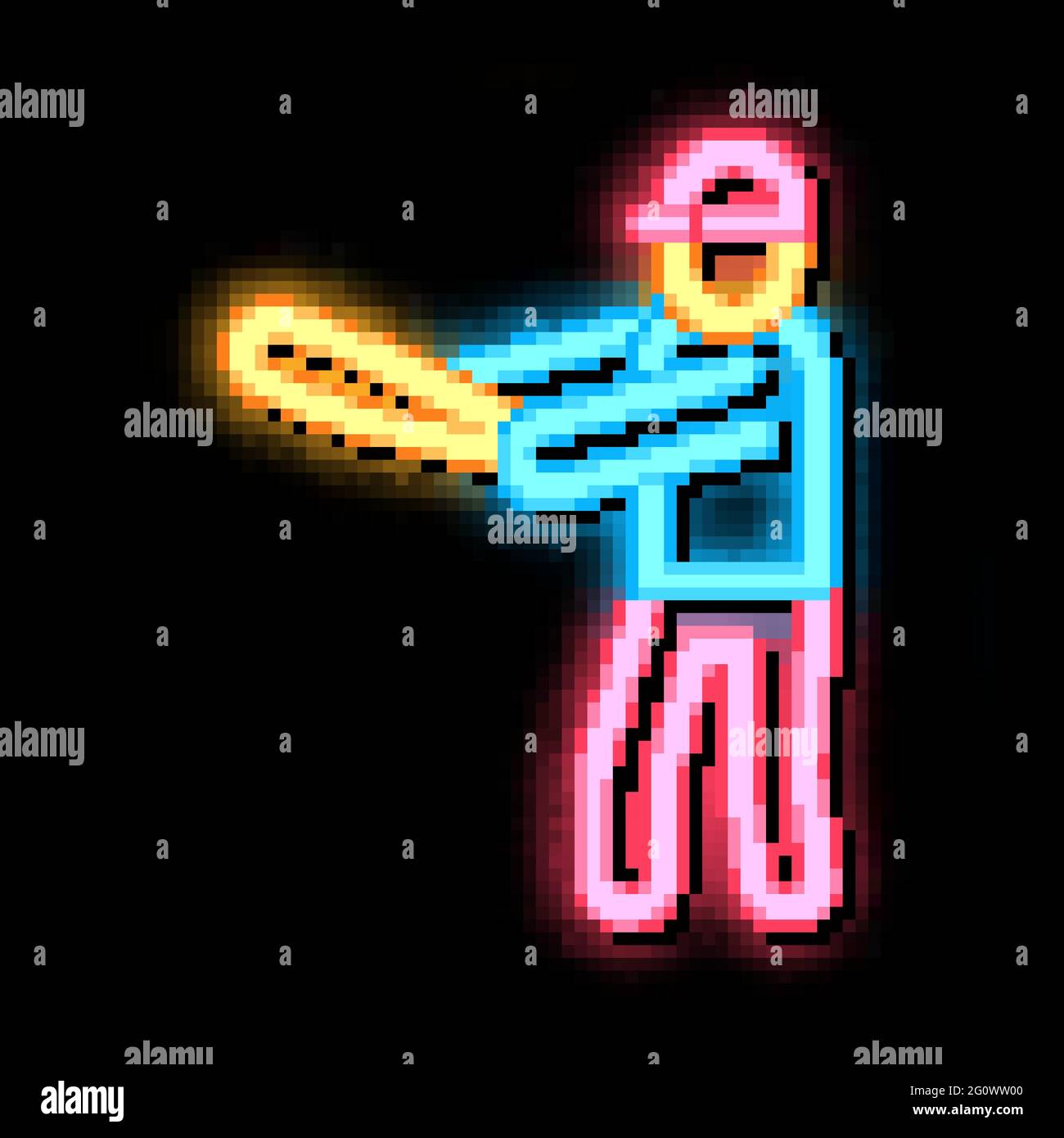 Baseball Gamer neon glow icon illustration Stock Vector Image & Art - Alamy