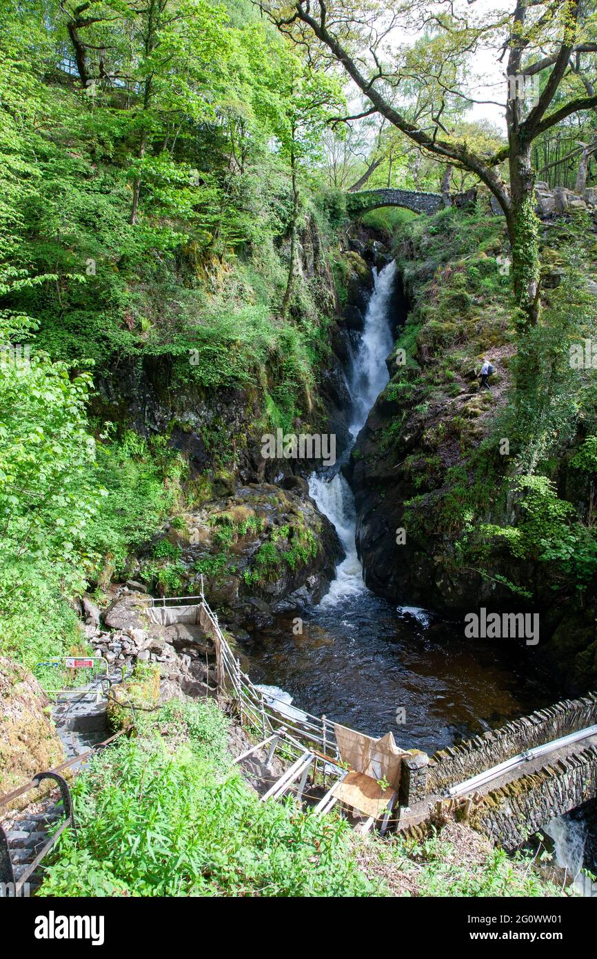 Aira Force waterfall at Ullswater, Lake district UK Stock Photo - Alamy
