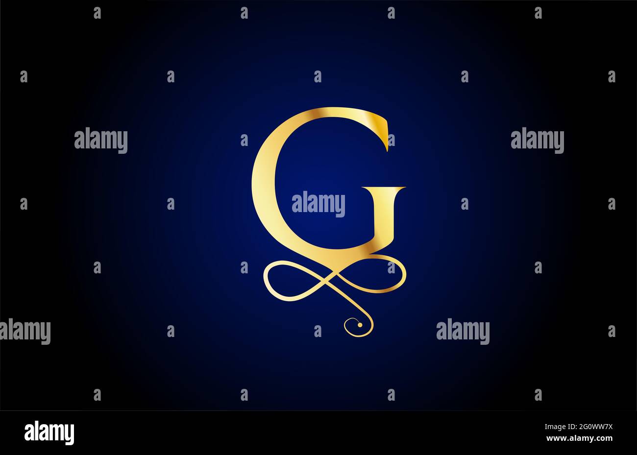 golden G elegant monogram alphabet letter logo icon design. Vintage ...