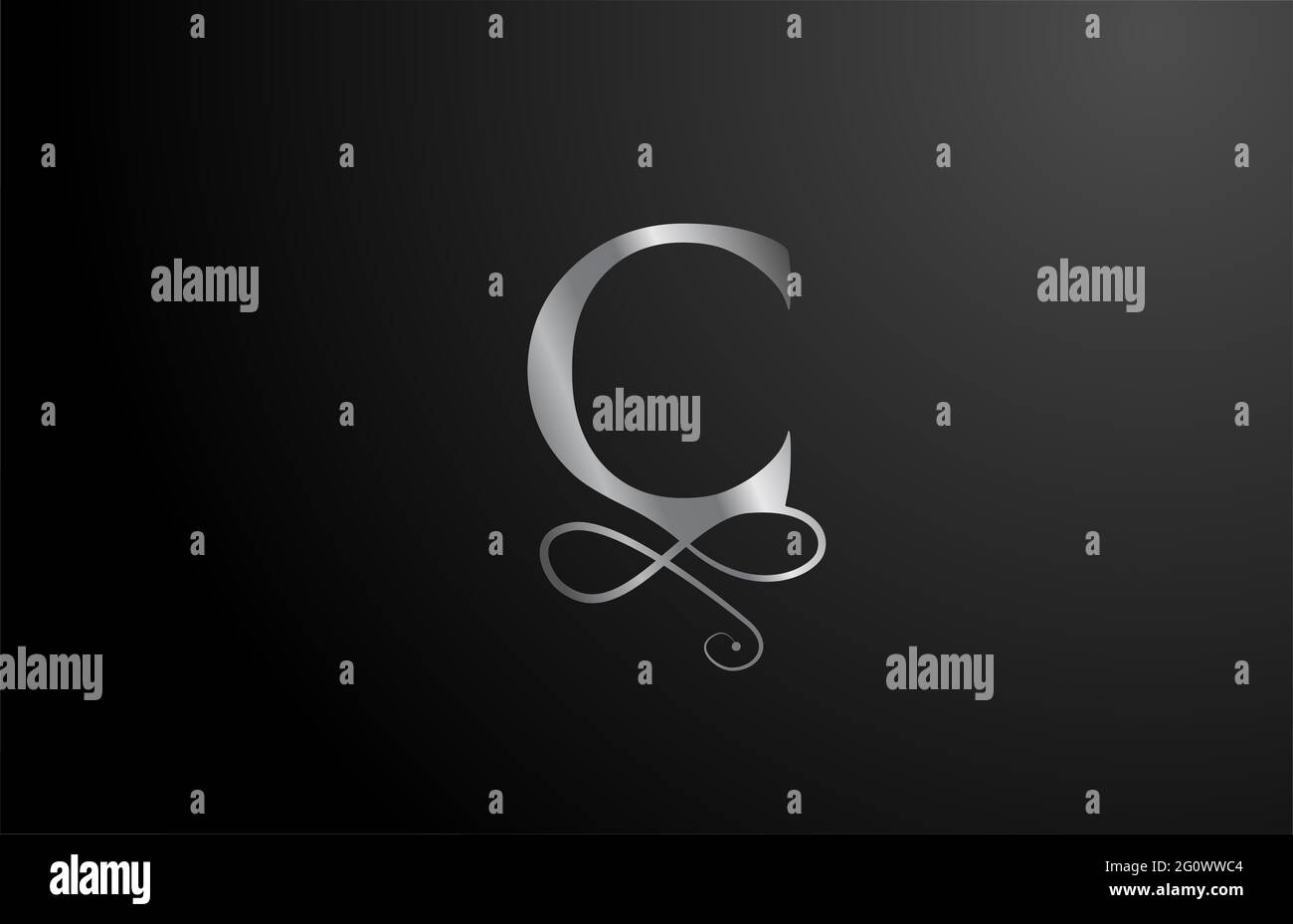 grey C elegant monogram alphabet letter logo icon design. Vintage ...
