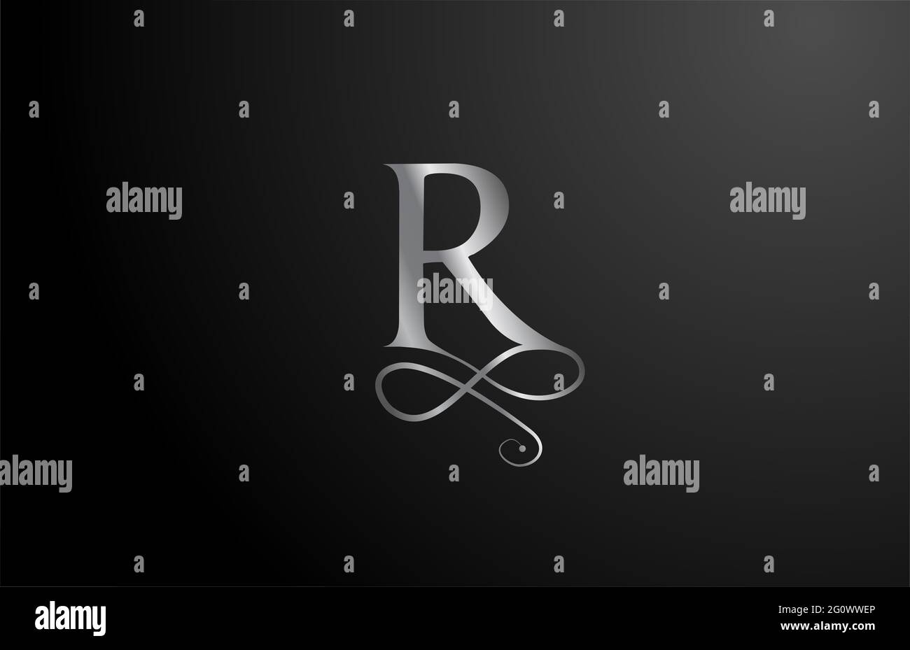 grey R elegant monogram alphabet letter logo icon design. Vintage ...