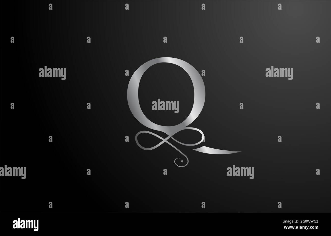 grey Q elegant monogram alphabet letter logo icon design. Vintage ...