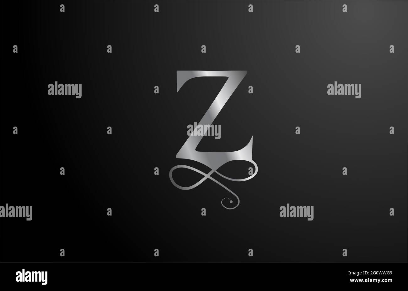 grey Z elegant monogram alphabet letter logo icon design. Vintage ...