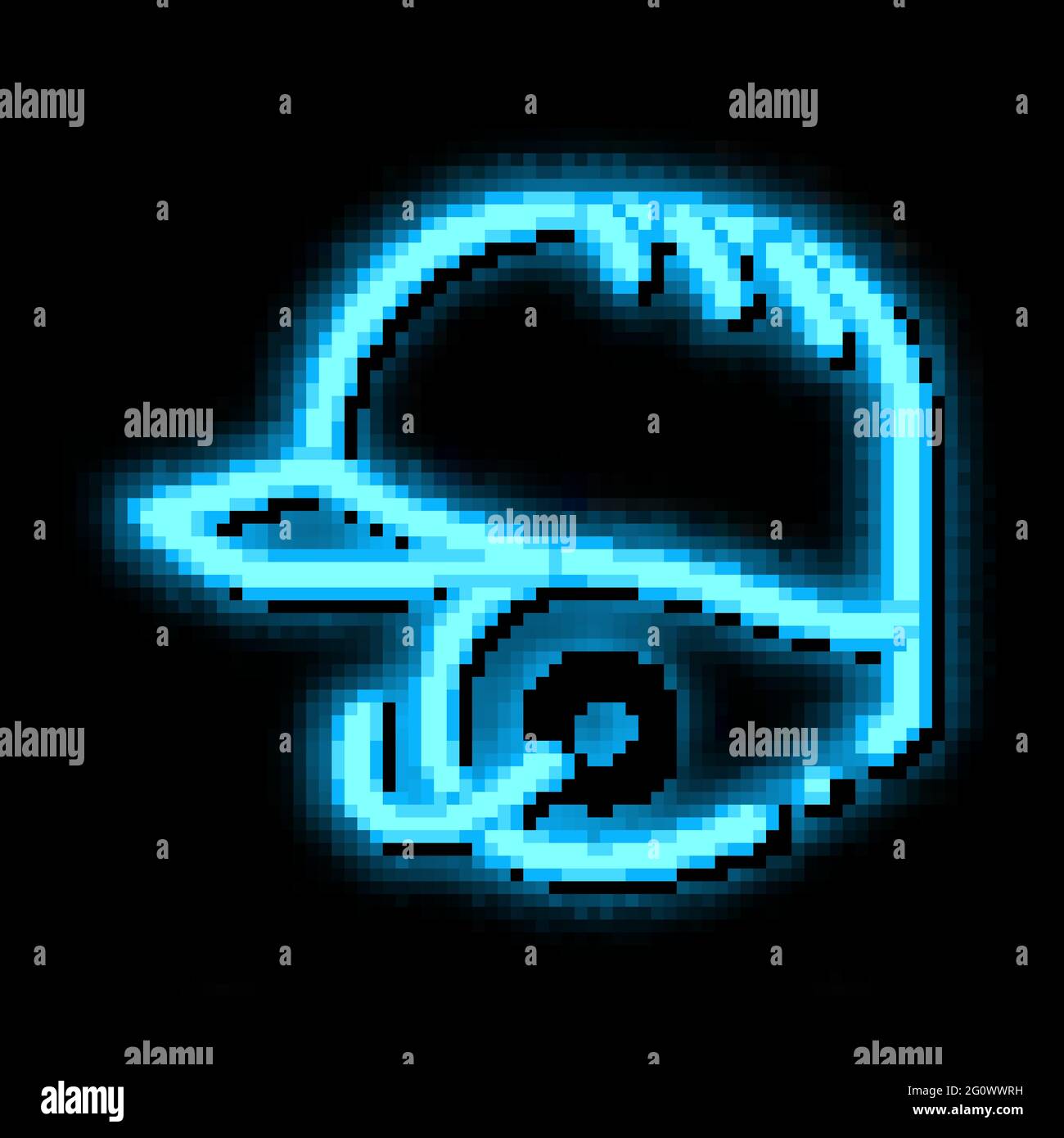 Baseball Helmet neon glow icon illustration Stock Vector Image & Art ...