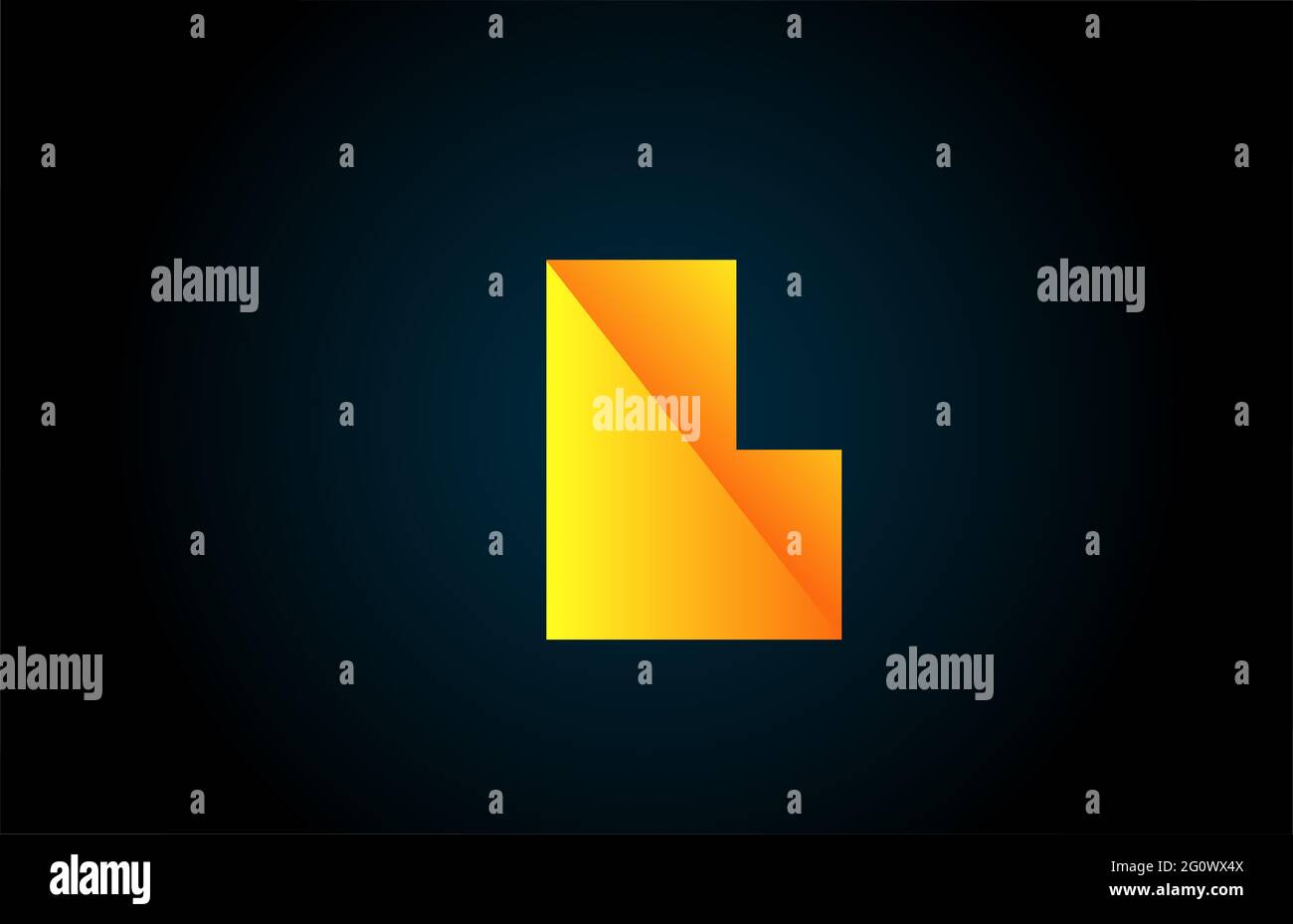 geometric alphabet L letter logo for company and business with yellow ...