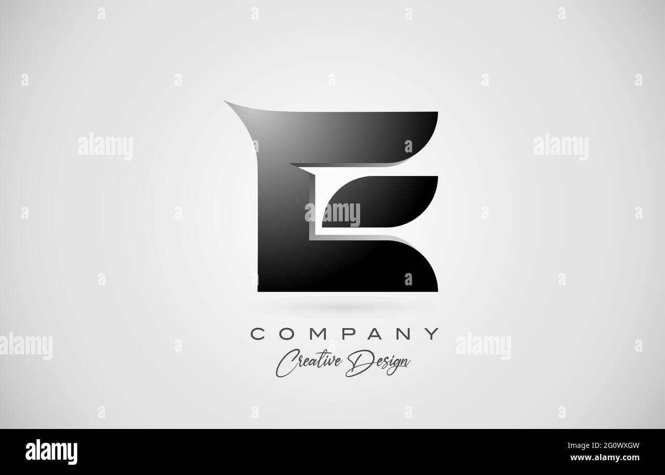 alphabet letter E logo icon in black gradient. Creative design for ...