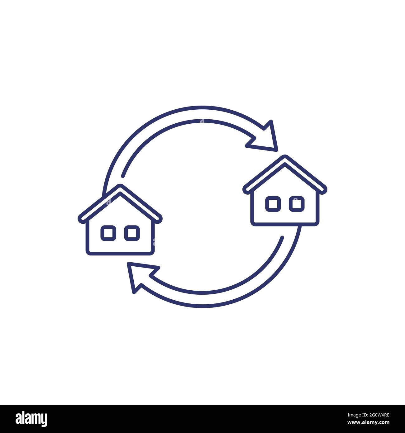 House relocation icon outline hi-res stock photography and images - Alamy