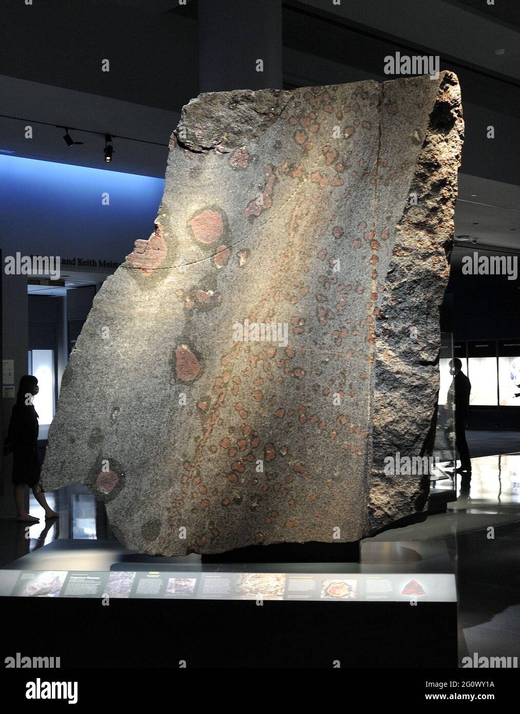 New York, USA. 03rd June, 2021. Garnet slab on display at the opening ...