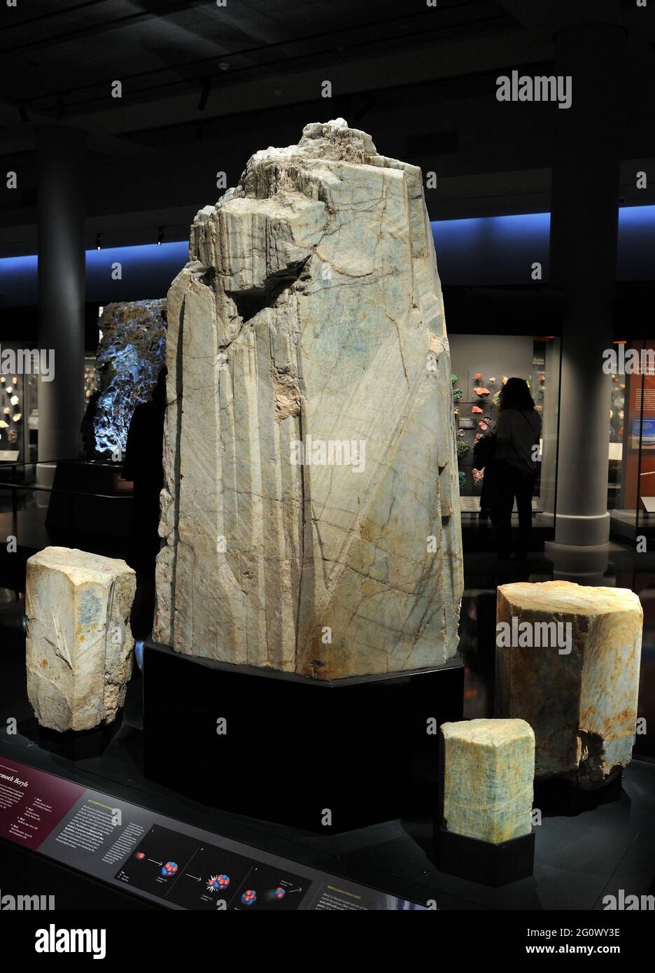 New York, USA. 03rd June, 2021. Behemoth beryls on display at the ...