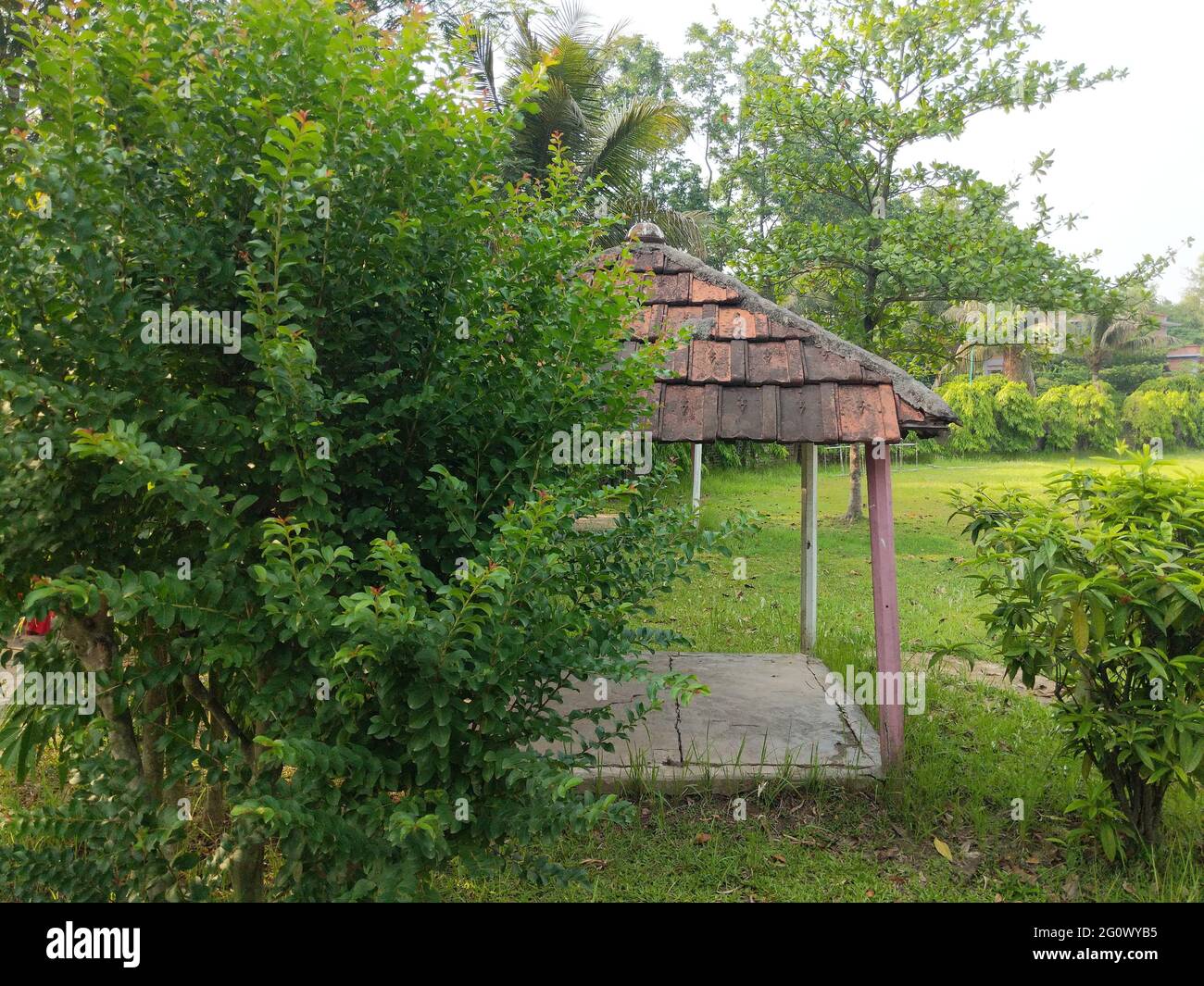 Selective focus of an alcove in a garden Stock Photo - Alamy