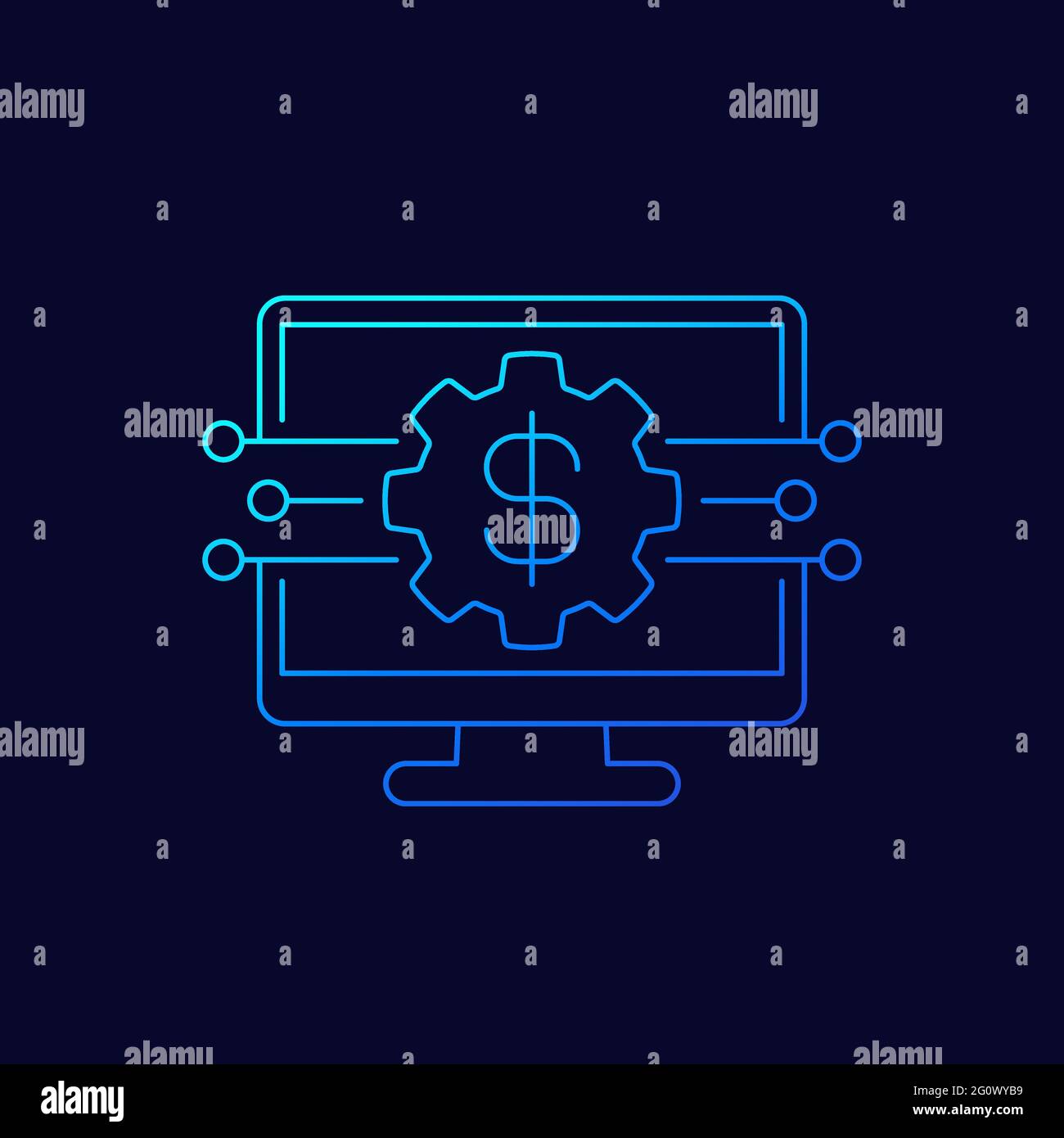 money management, financial audit line vector icon Stock Vector Image ...