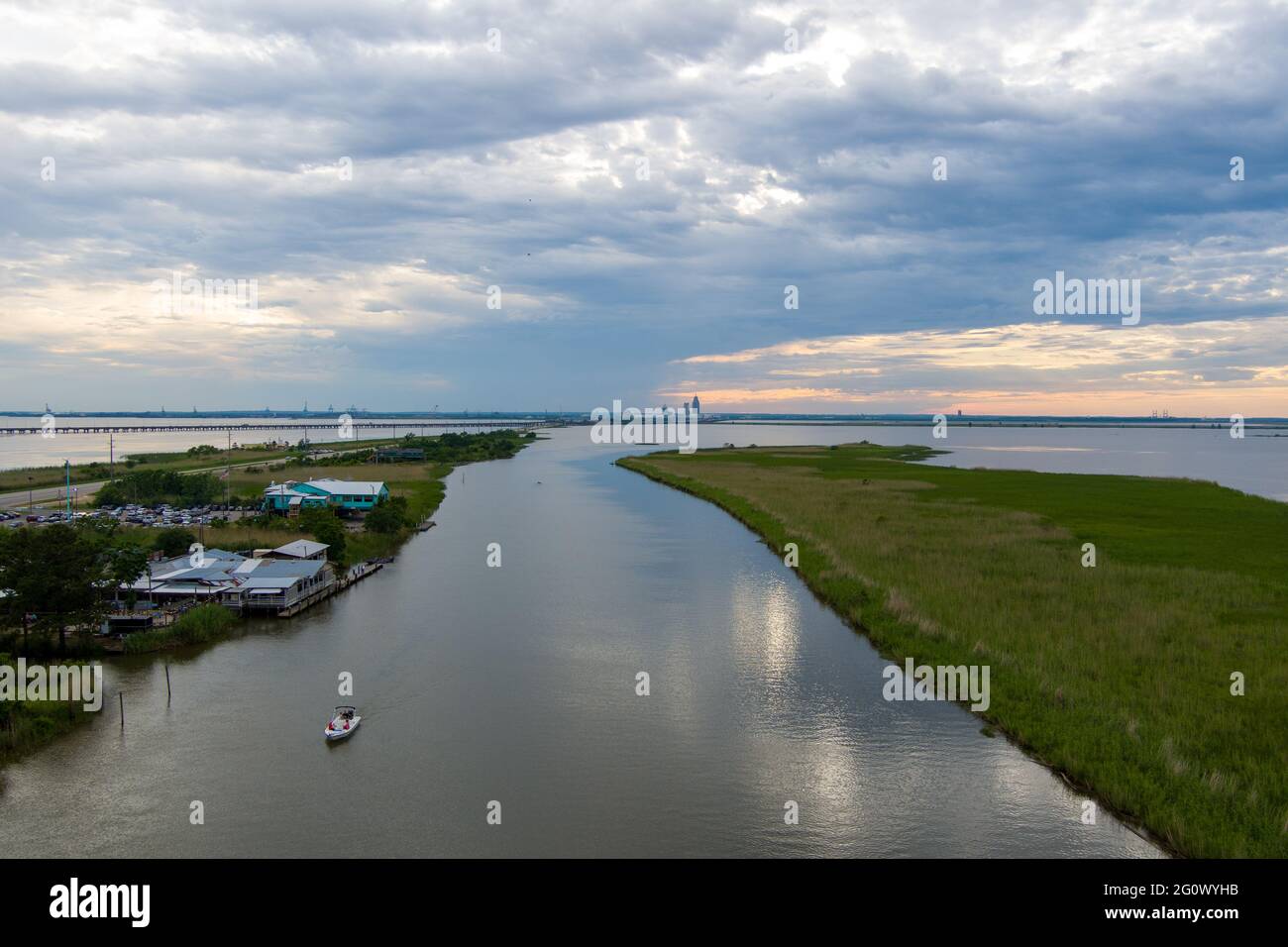 Mobile Bay causeway Stock Photo - Alamy