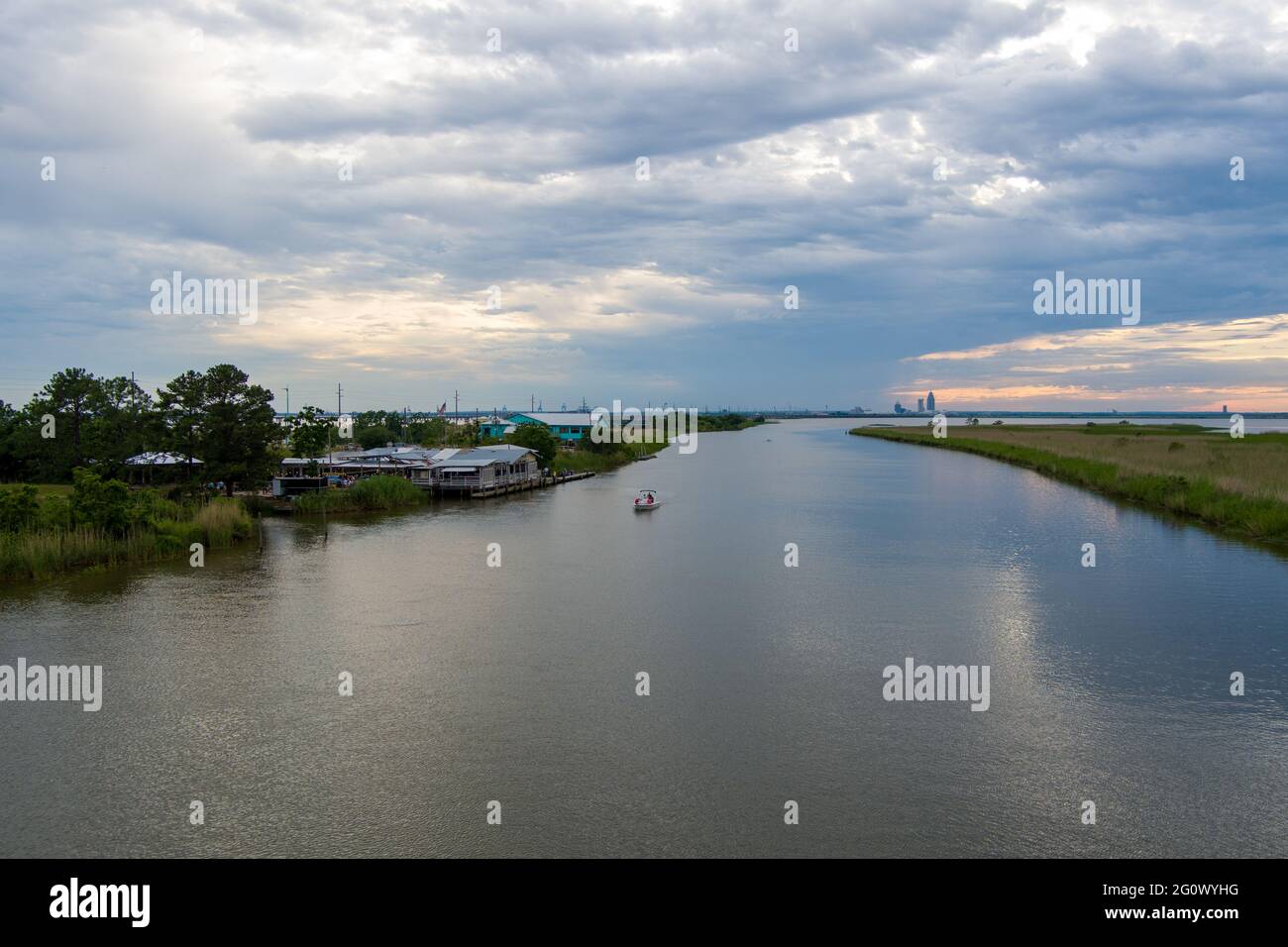 Mobile Bay causeway Stock Photo - Alamy