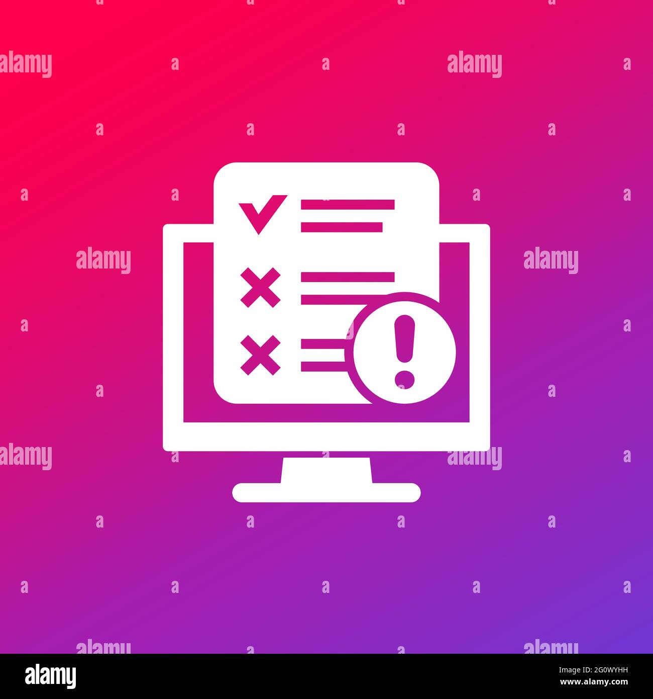 failed test icon with computer Stock Vector Image & Art - Alamy