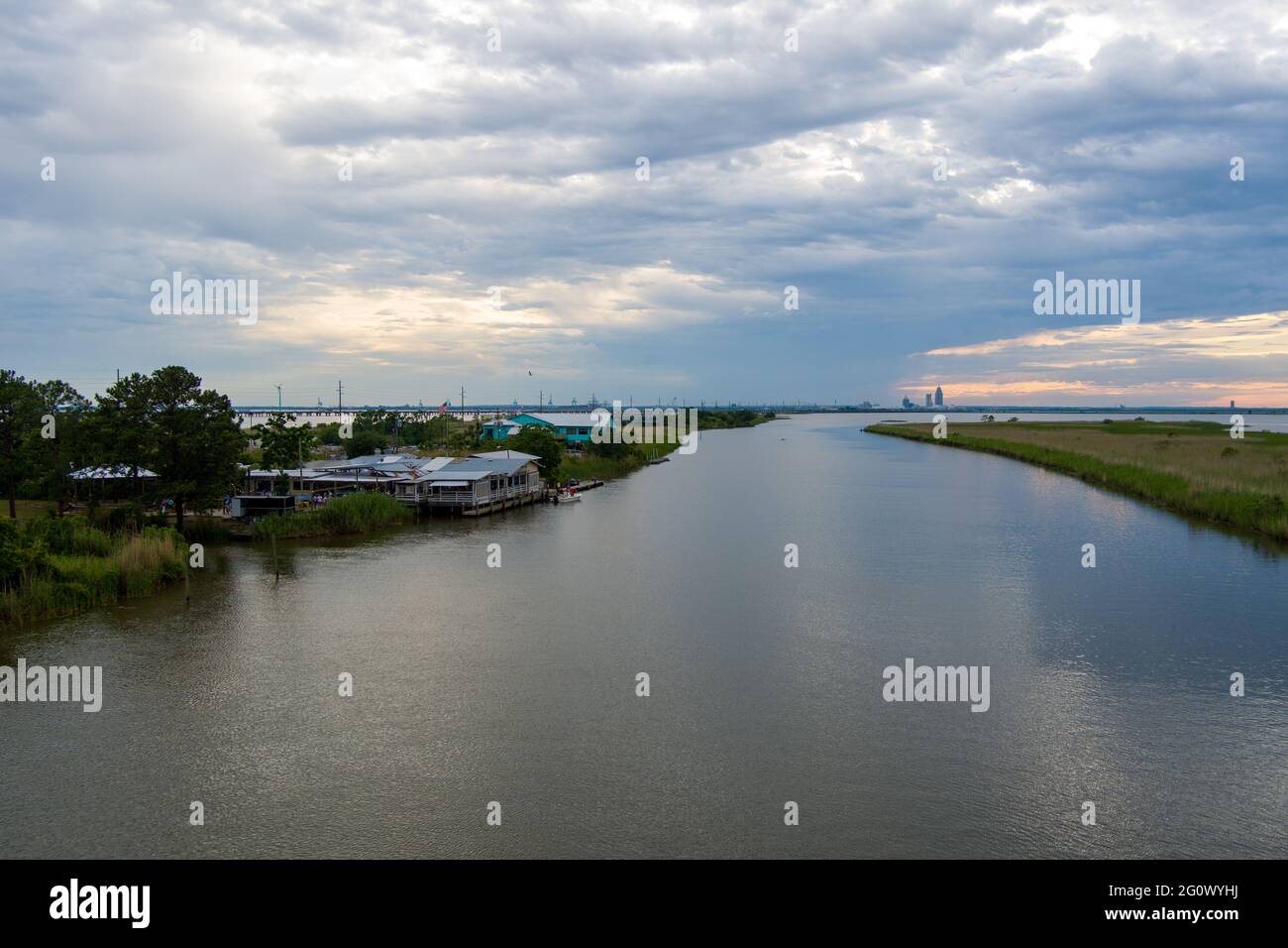 Mobile Bay causeway Stock Photo - Alamy