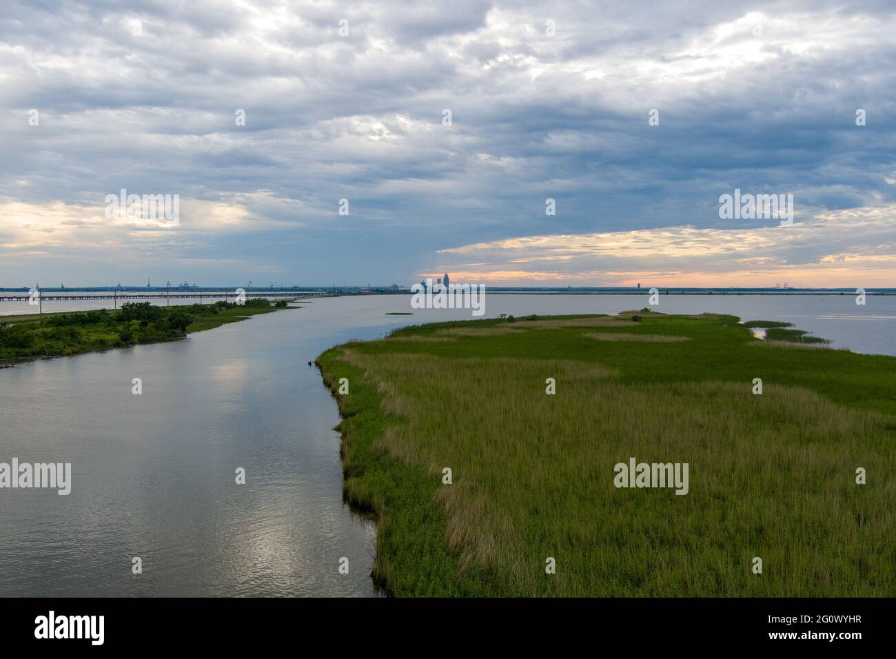 Mobile Bay causeway Stock Photo - Alamy