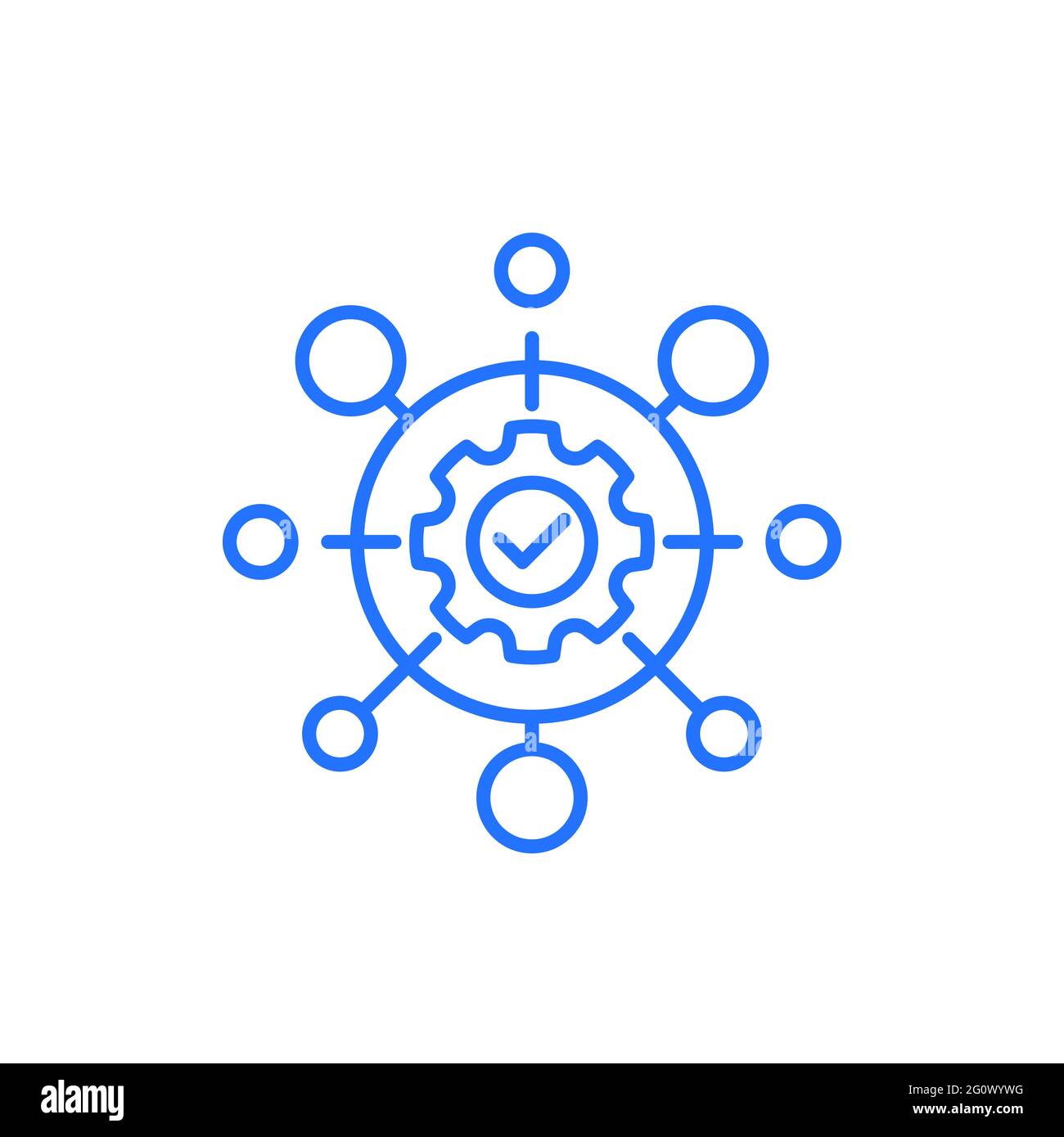 automation industry line icon on white, vector Stock Vector Image & Art ...