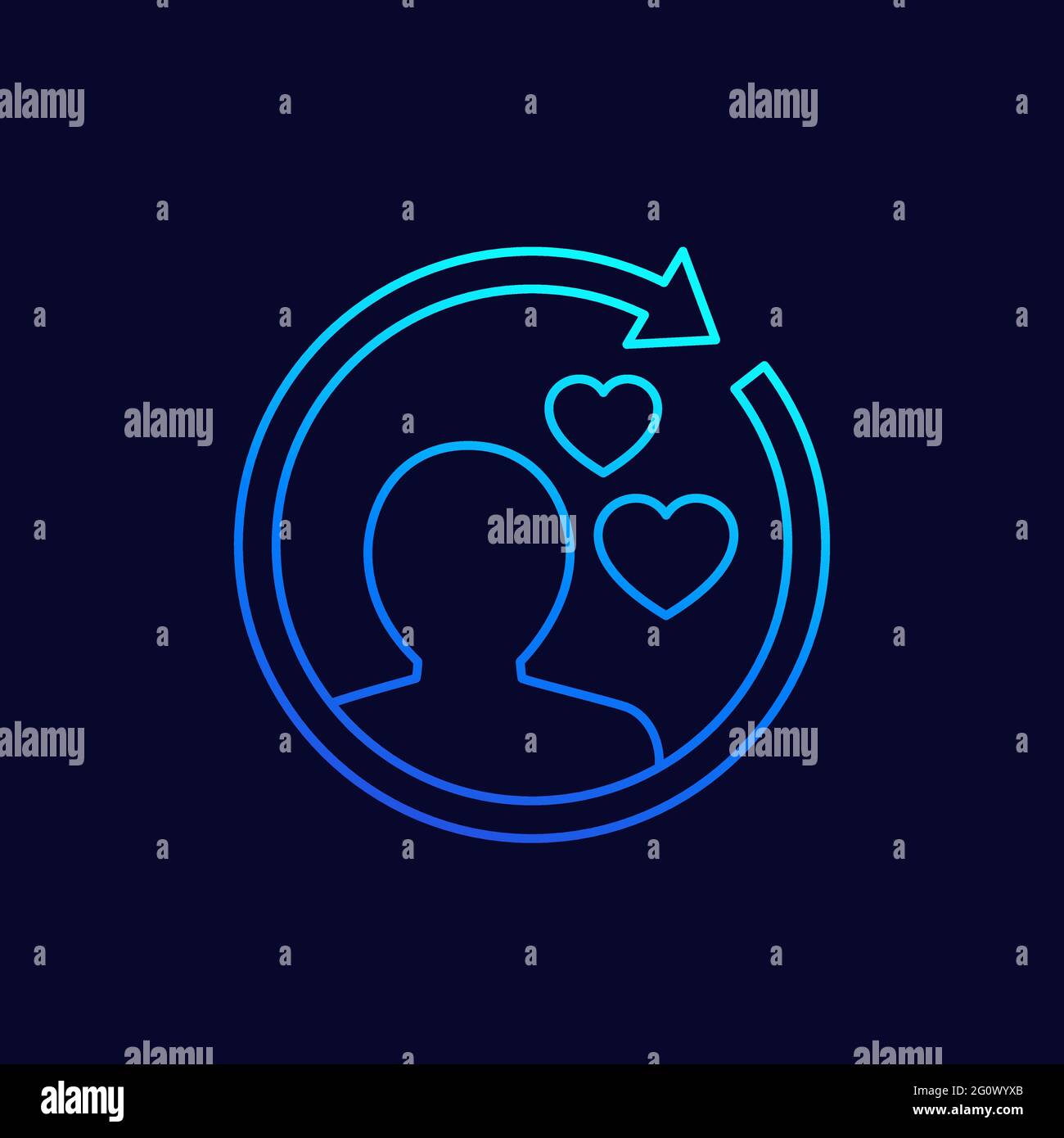 customer retention icon, happy customer linear art Stock Vector Image ...