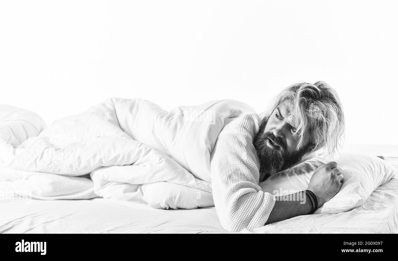 Interrupted sleep. Sleep concept. Regularly sleeping more than ...
