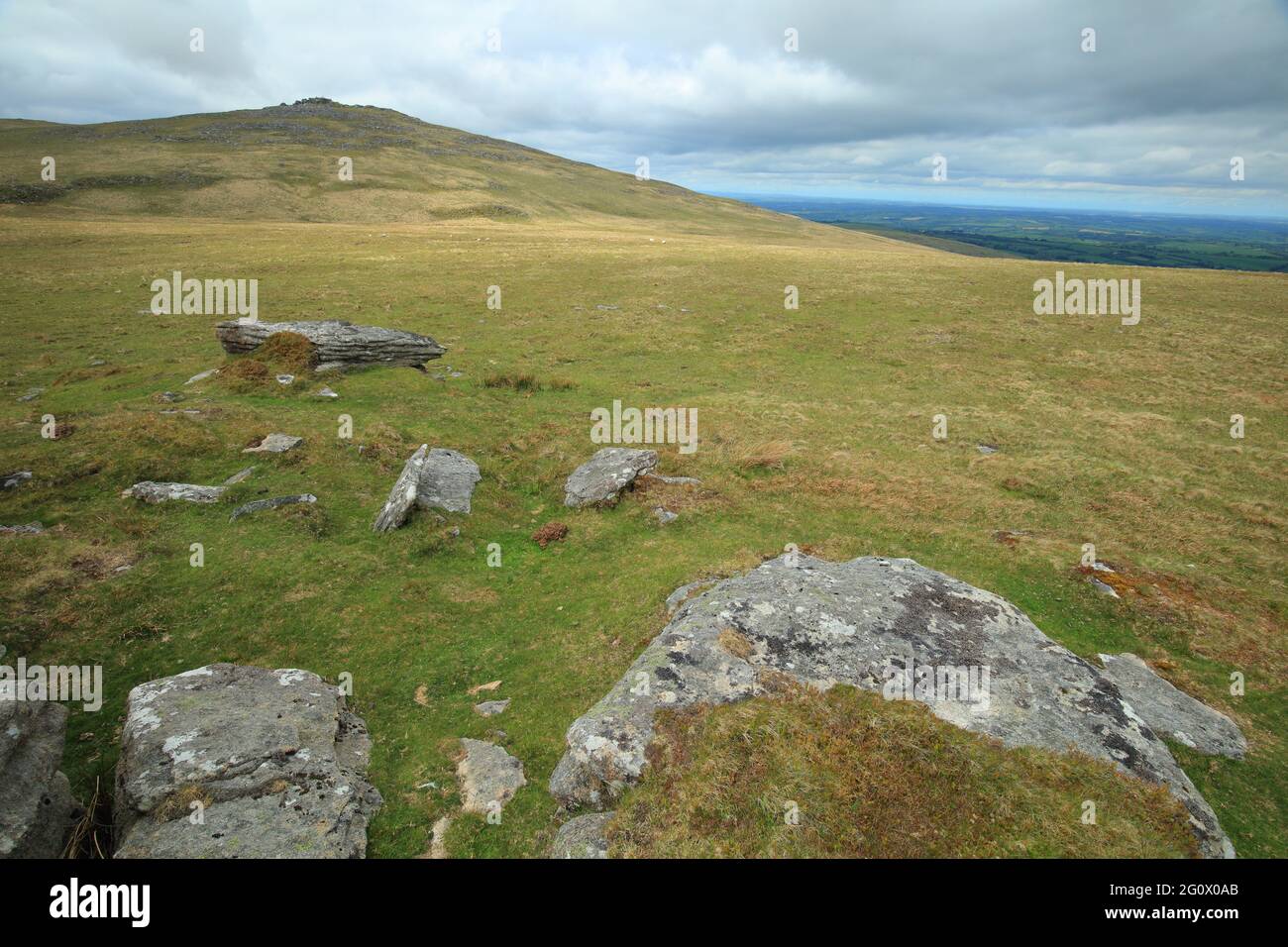 Yes Tor view from West Mill Tor, early summer, Dartmoor, Devon, England ...