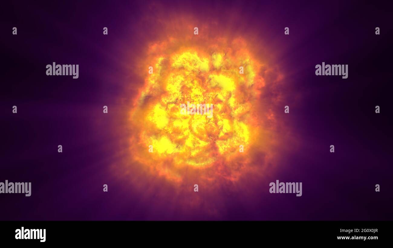 fire flame ball explosion in space, abstract illustration Stock Photo ...