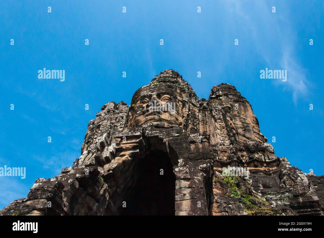 Cambodia. Part of the Angkor Wat temple complex. Detailed view of a ...