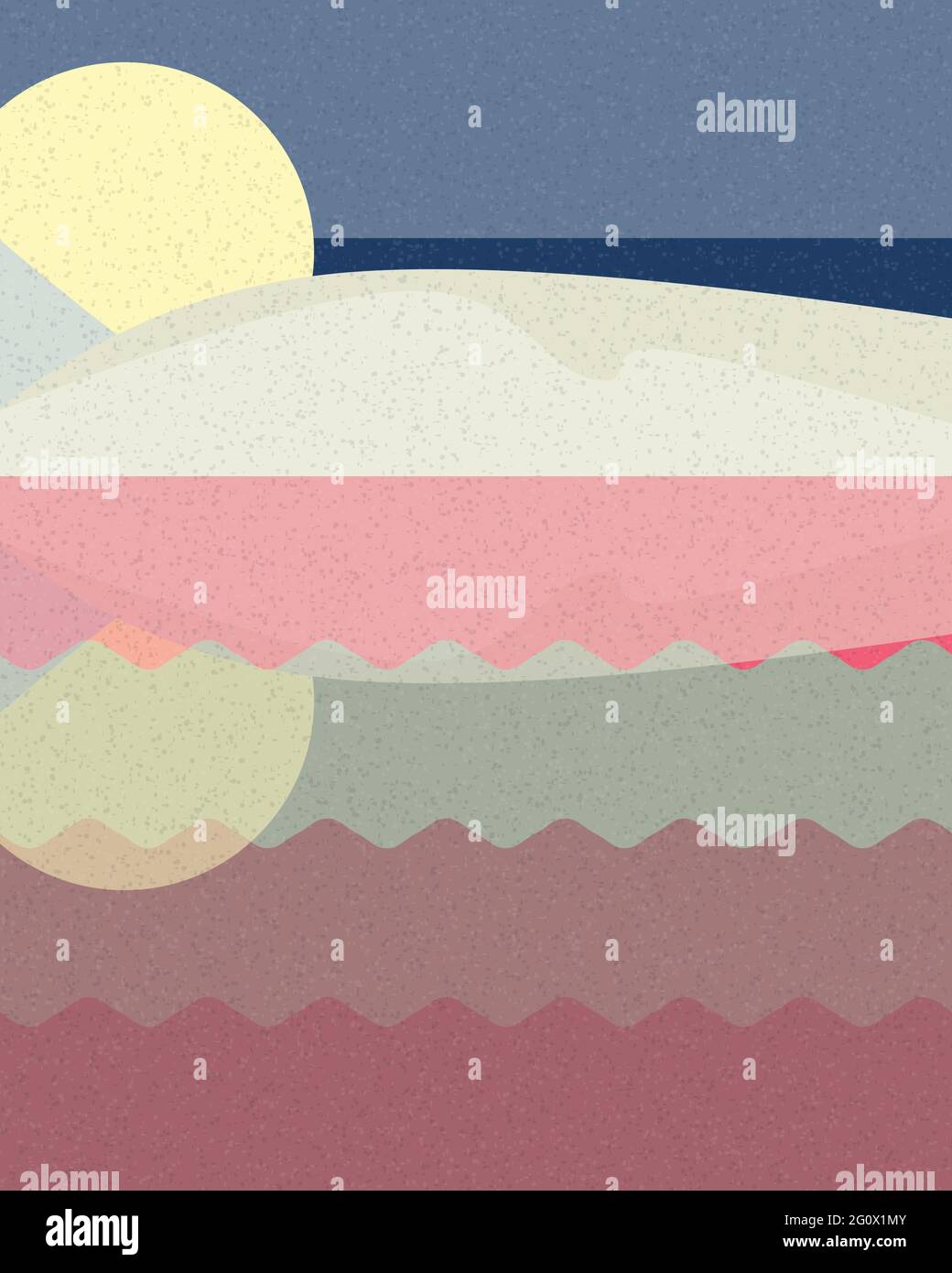 Geometric landscape silhouette generative art poster illustration Stock ...