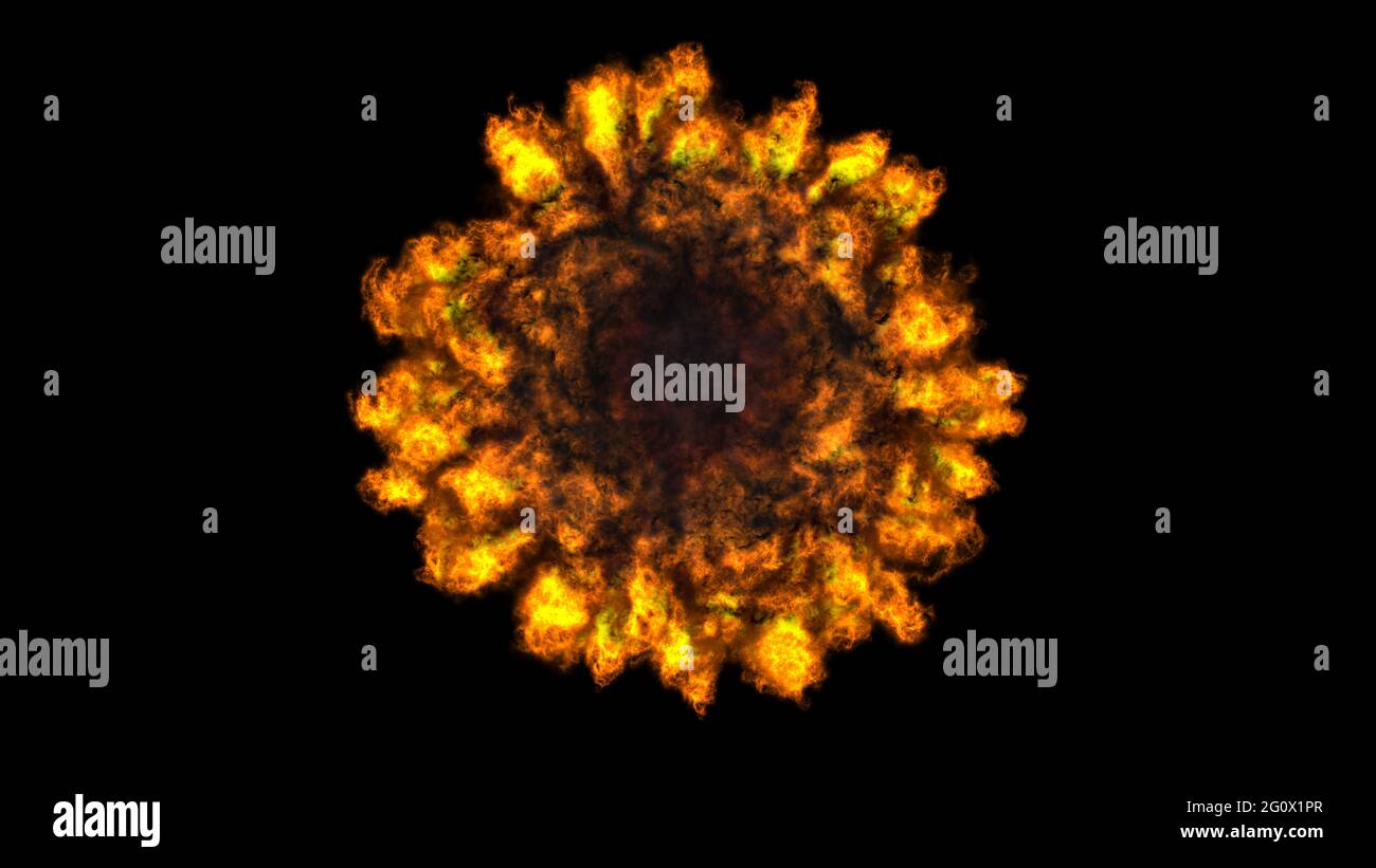 fire flame ball explosion in space, abstract illustration Stock Photo ...