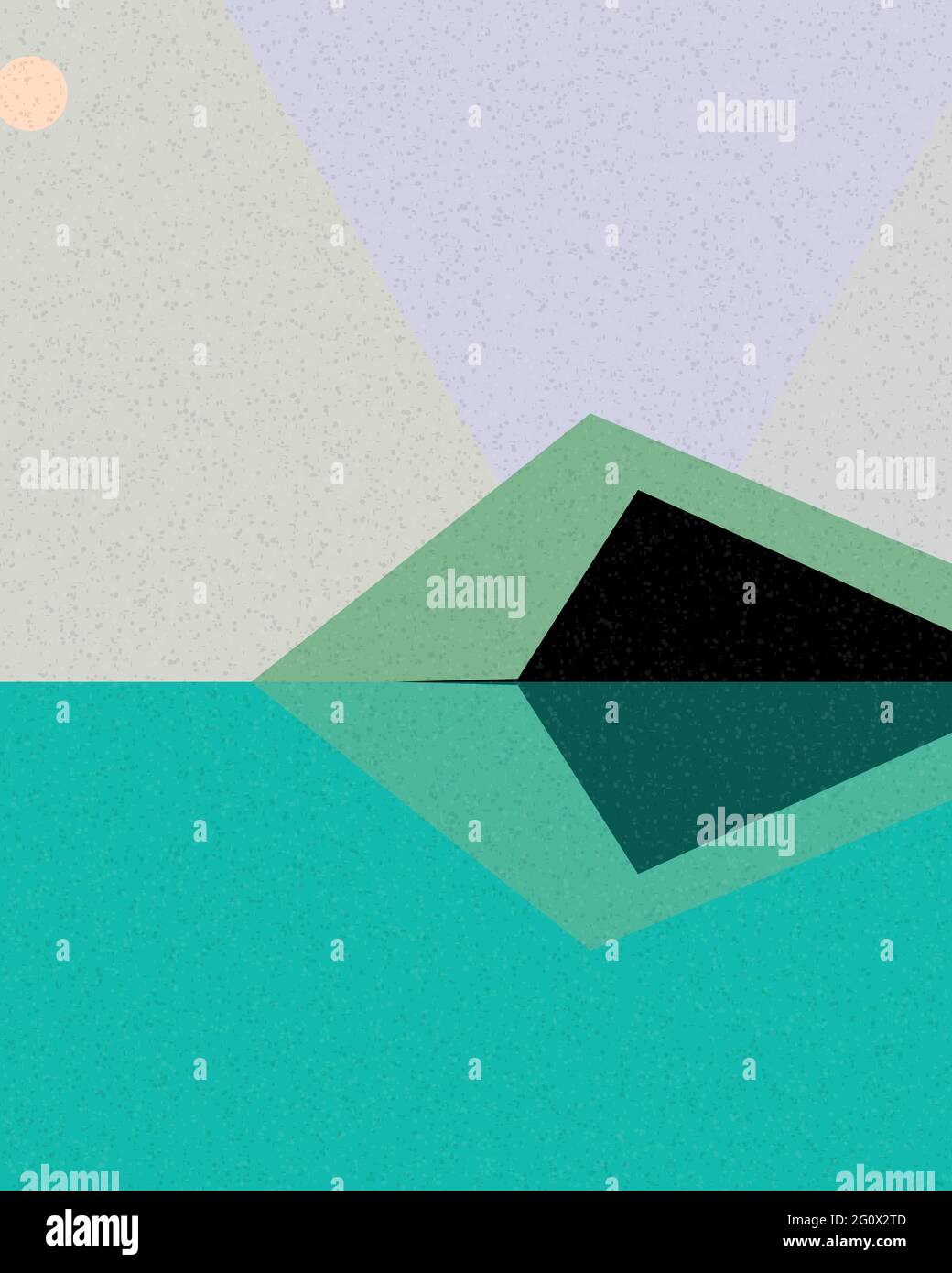 Geometric landscape silhouette generative art poster illustration Stock ...