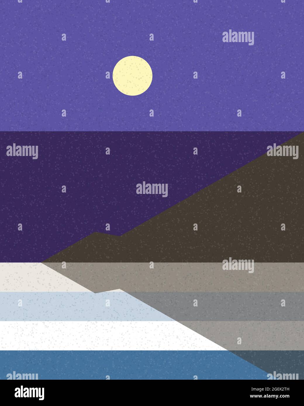 Geometric landscape silhouette generative art poster illustration Stock ...