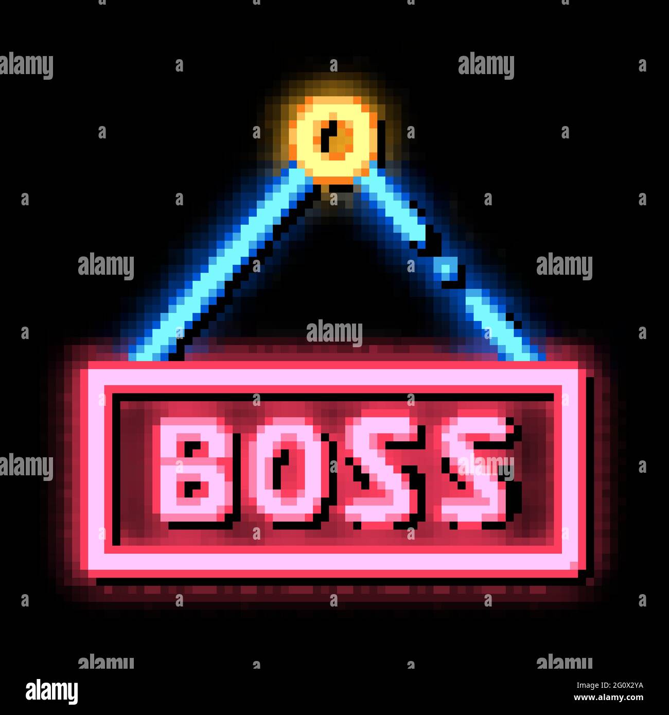Boss Nameplate neon glow icon illustration Stock Vector Image & Art - Alamy