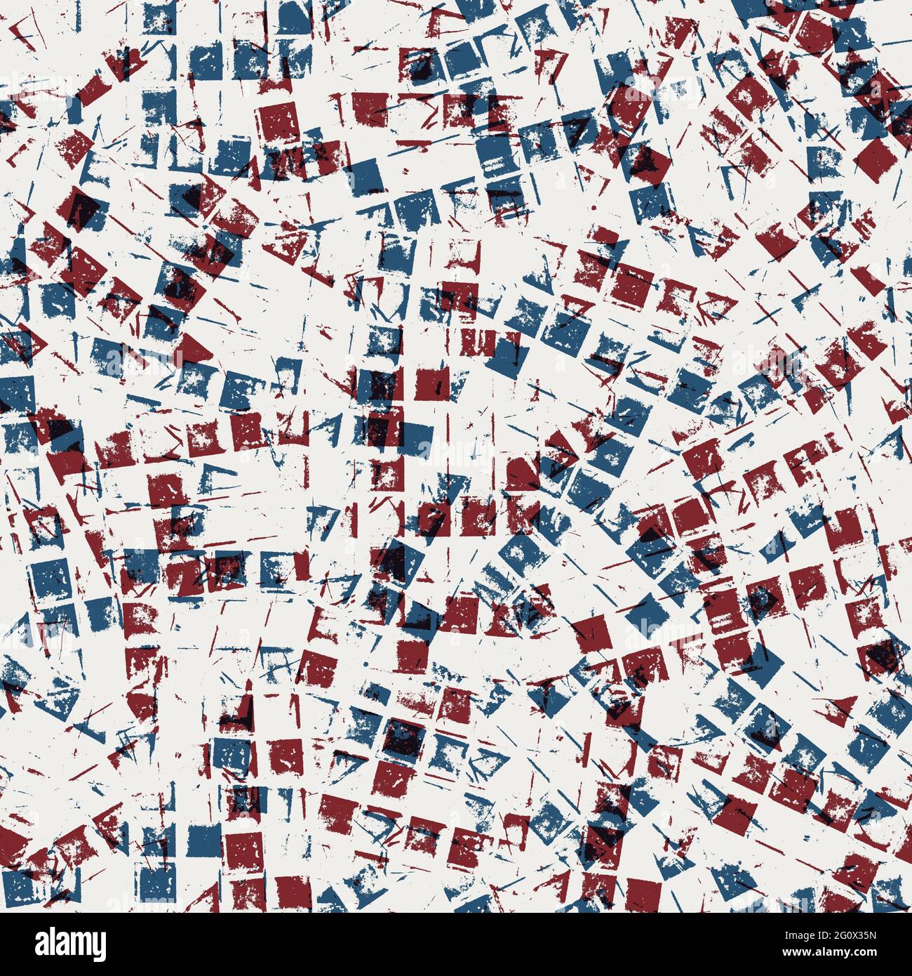 Seamless geo pattern in red blue black white Stock Photo - Alamy