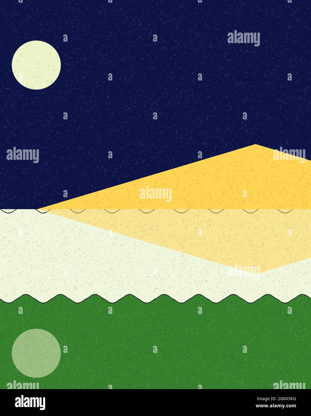 Geometric landscape silhouette generative art poster illustration Stock ...