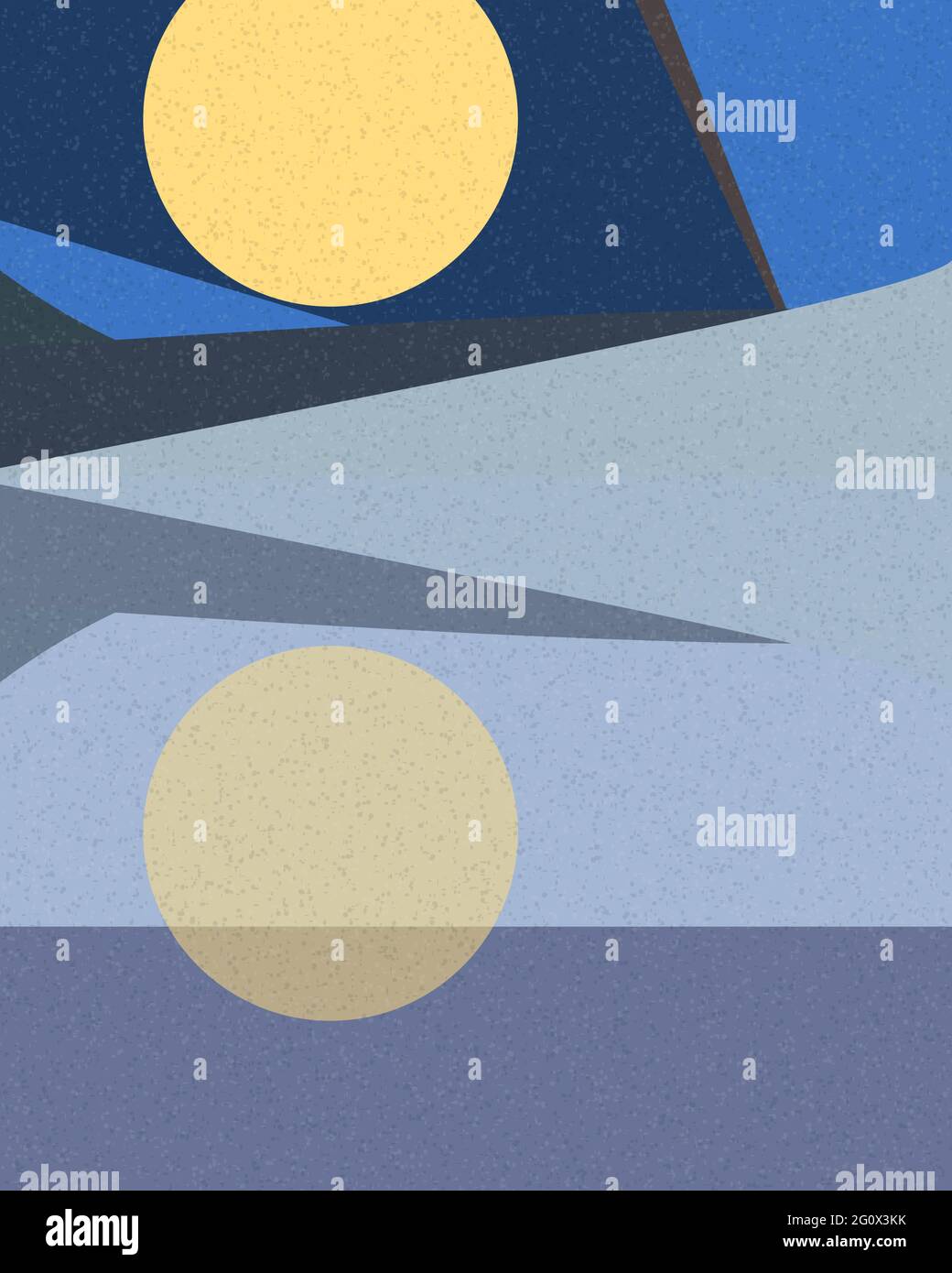 Geometric landscape silhouette generative art poster illustration Stock ...