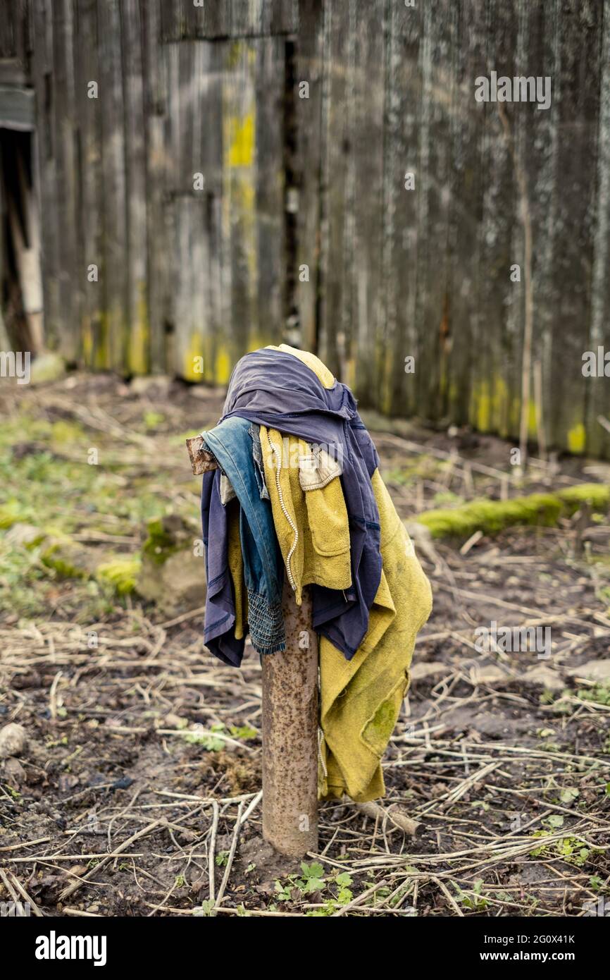 random garbage junk items left in nature trails after tourists Stock ...