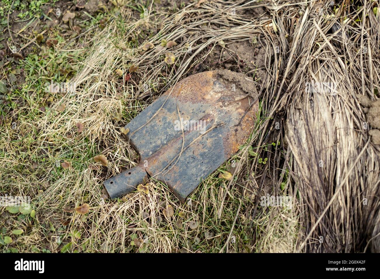 random garbage junk items left in nature trails after tourists Stock ...