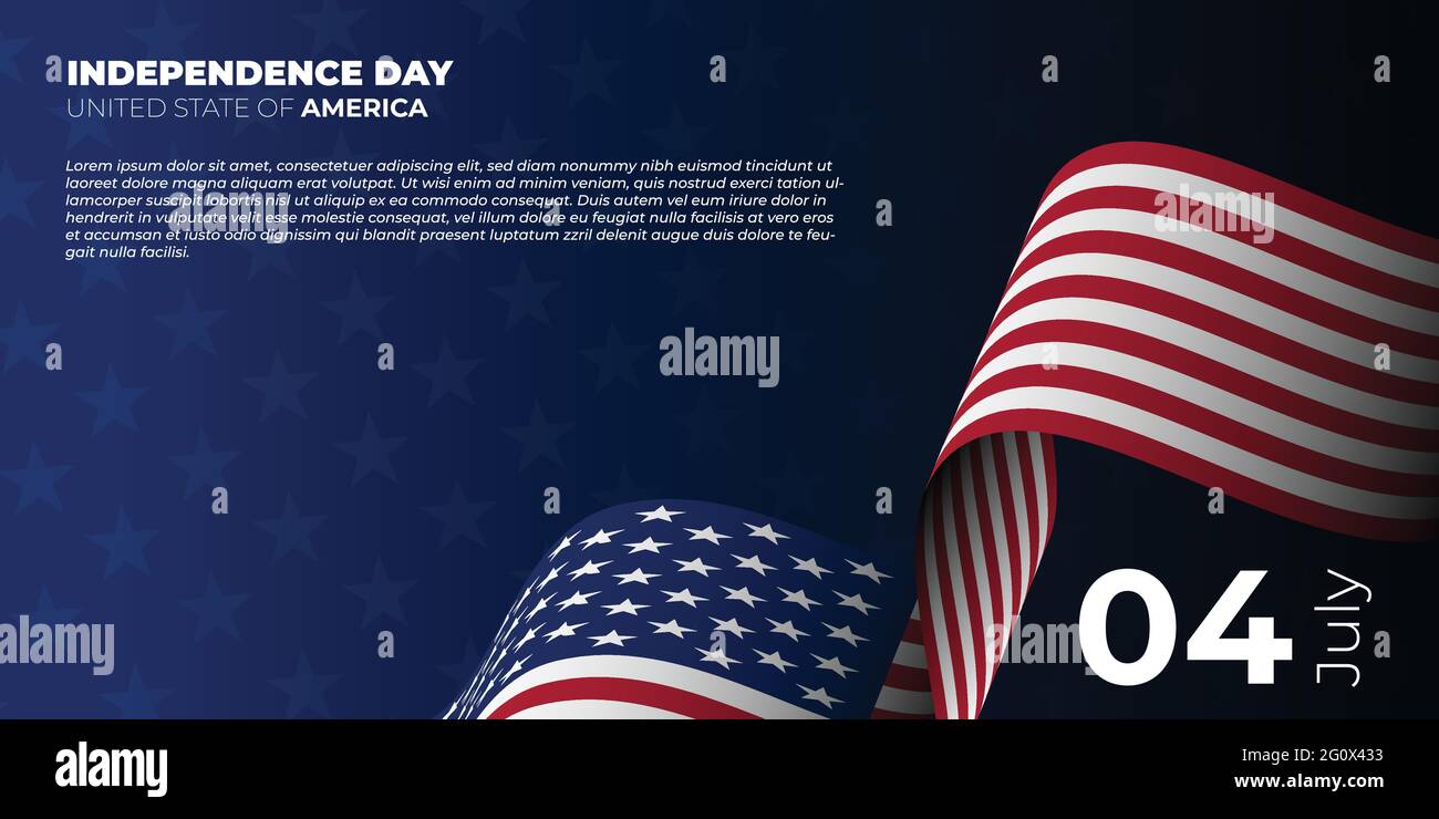 Happy Independence day for United State of America with waving american ...
