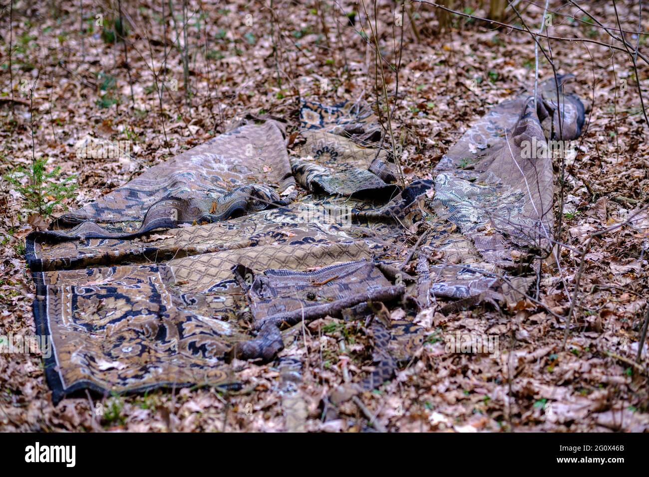 random garbage junk items left in nature trails after tourists Stock ...