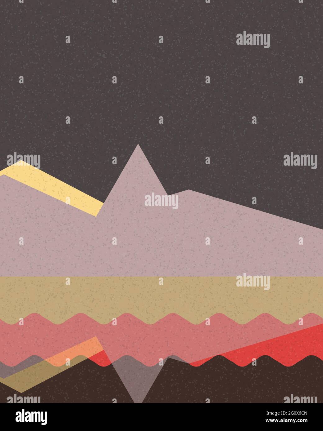 Geometric landscape silhouette generative art poster illustration Stock ...