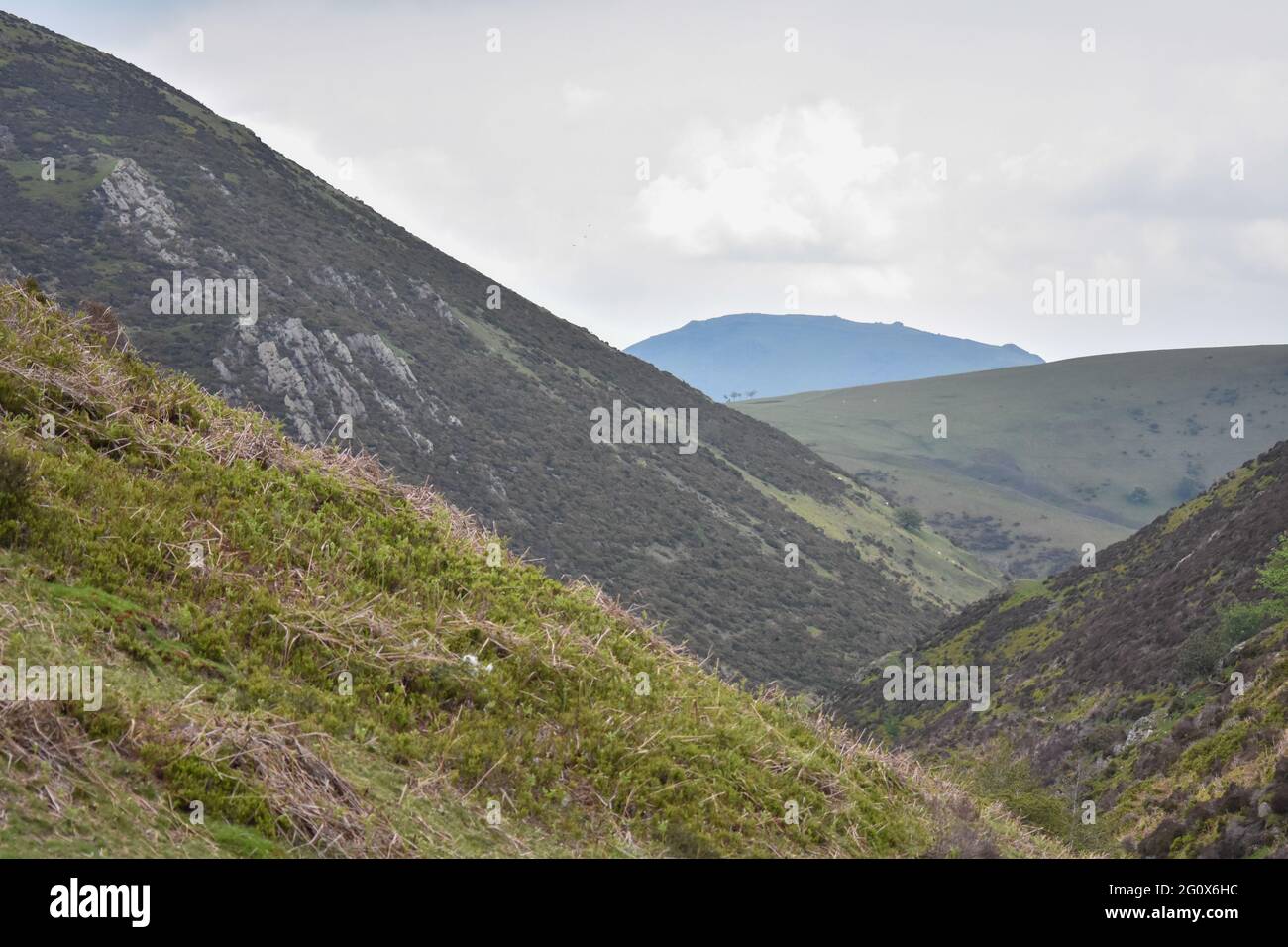 The beautiful Long Mynd including waterfalls, scenery and beauty Stock ...