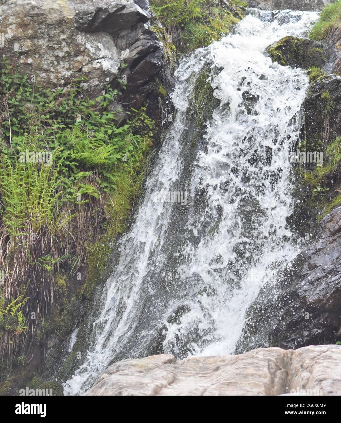 The beautiful Long Mynd including waterfalls, scenery and beauty Stock ...