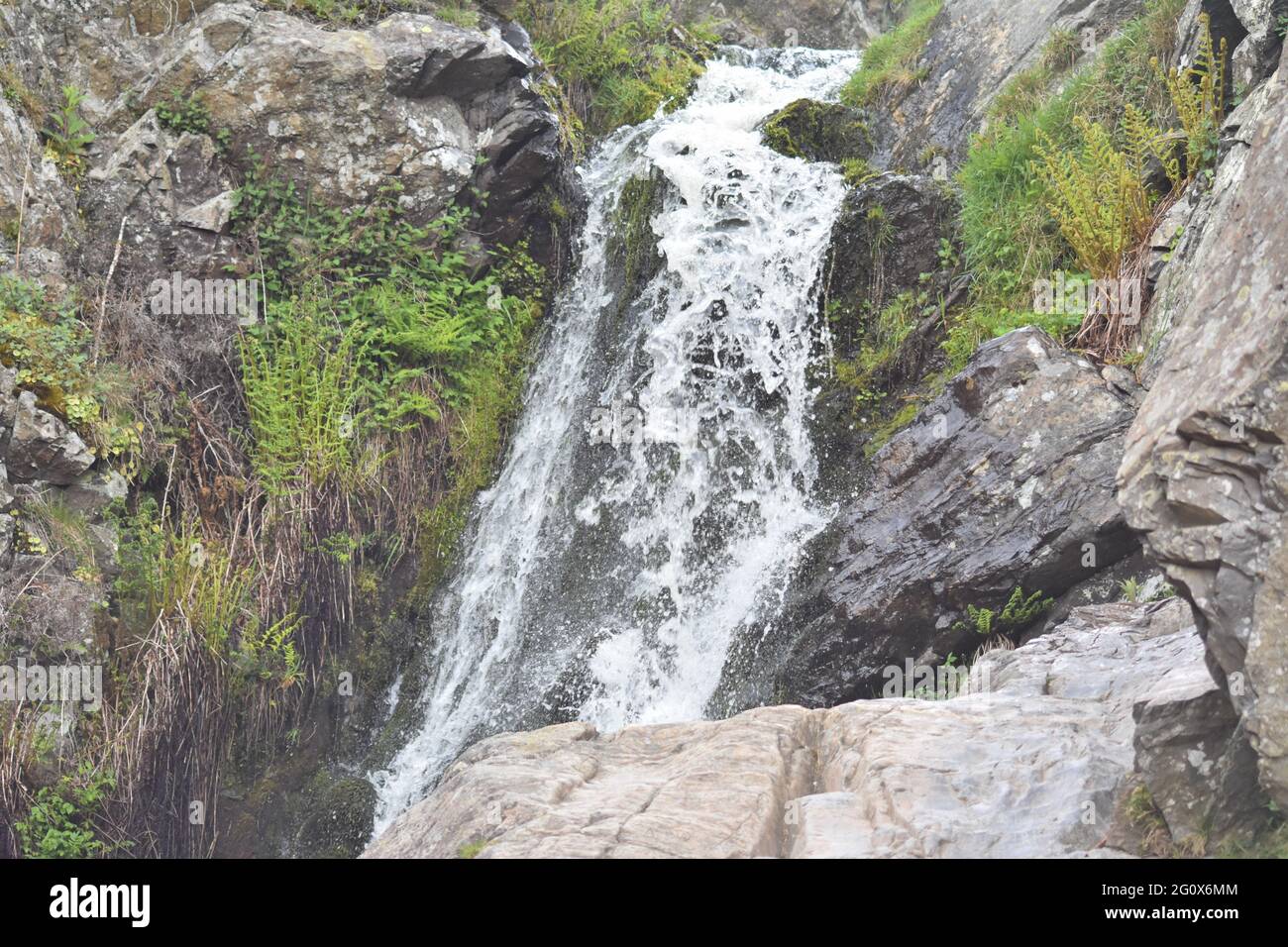 The beautiful Long Mynd including waterfalls, scenery and beauty Stock ...